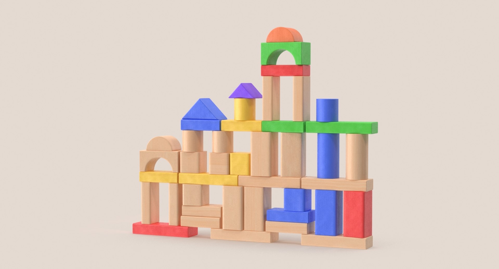 Building Blocks Tall Wall 3d Max
