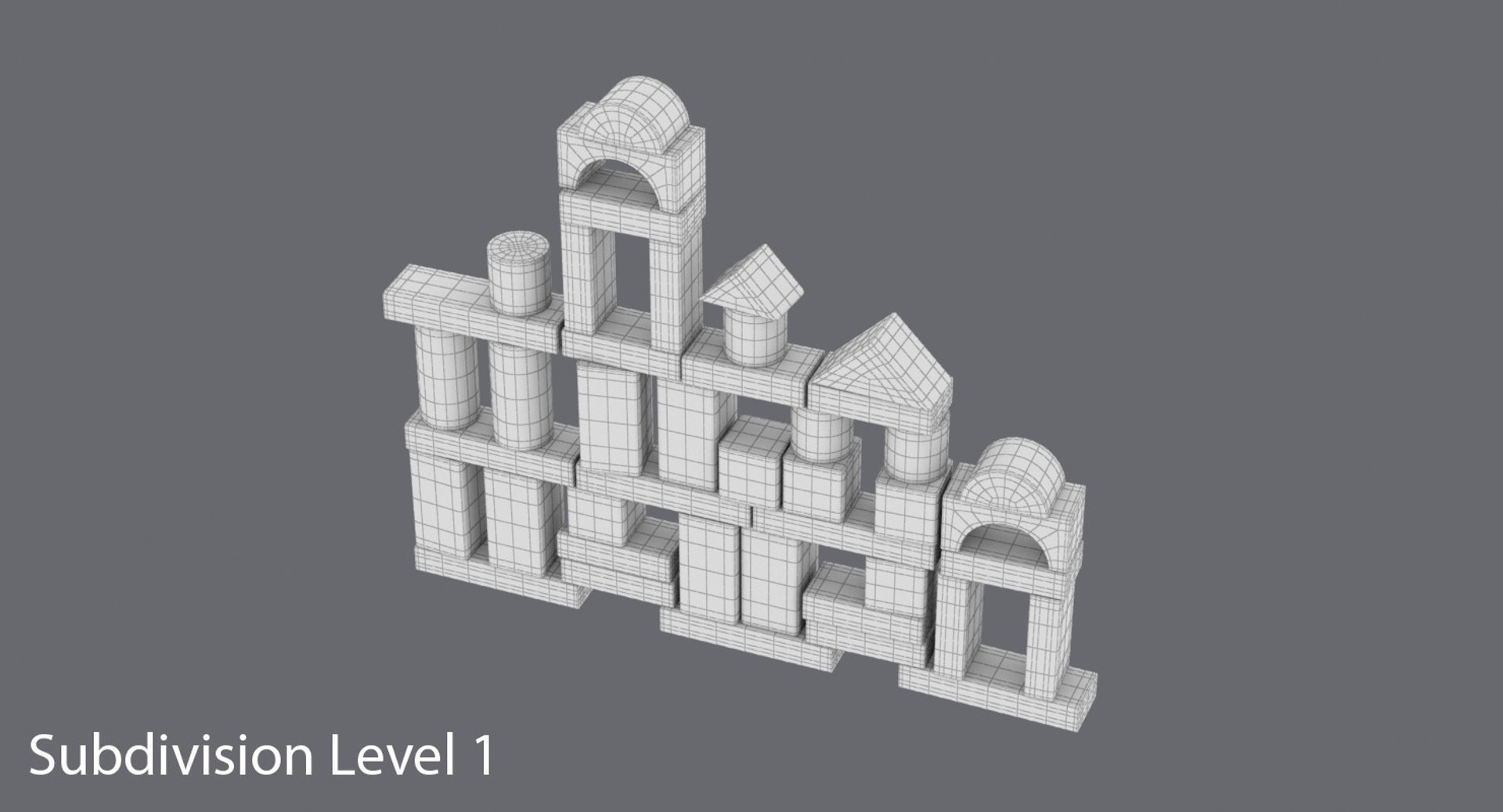 Building Blocks Tall Wall 3d Max