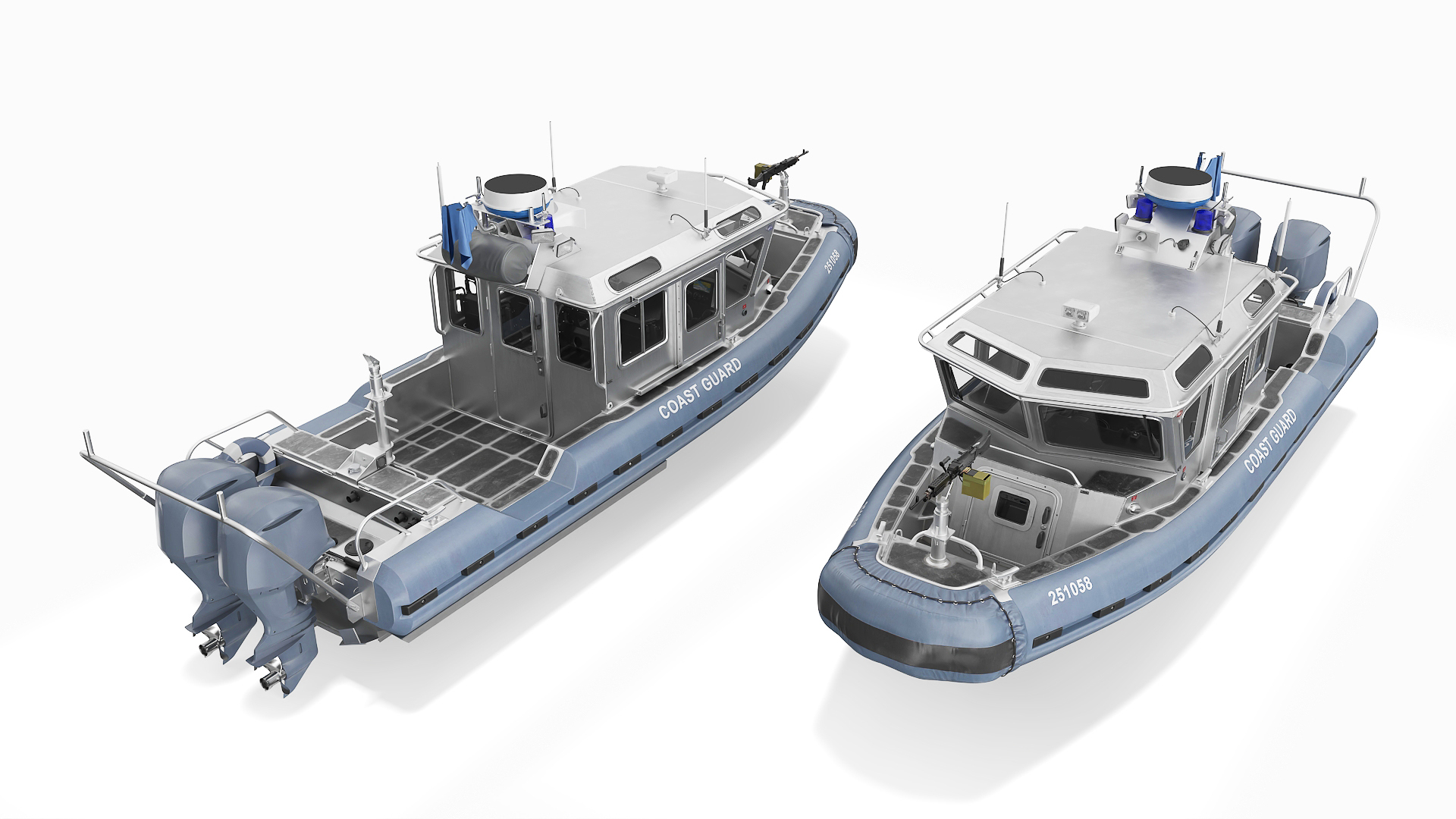 modèle 3D de Navire d'interception armé des garde-côtes équipé pour ...