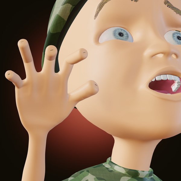 Character FK IK Rig Full complete 3d model - soldier boy Blender 3D 모델 ...