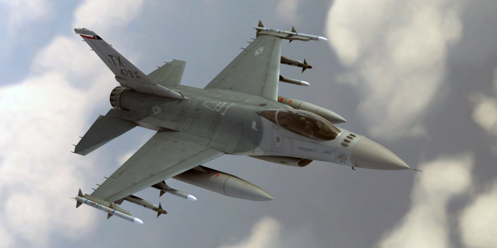 Precise F-16 Fighting Falcon 3d Max