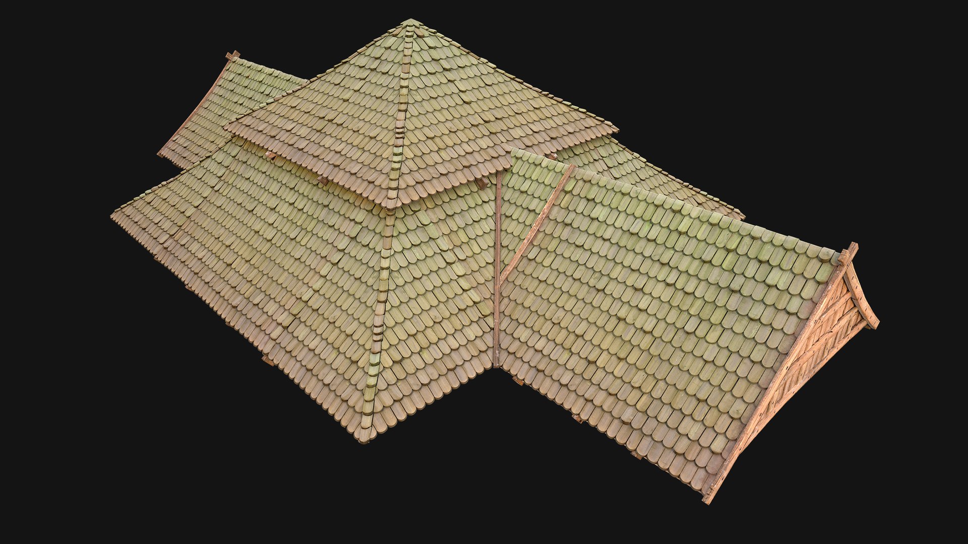 3D Model Medieval Roof Tile Modular - TurboSquid 2146201