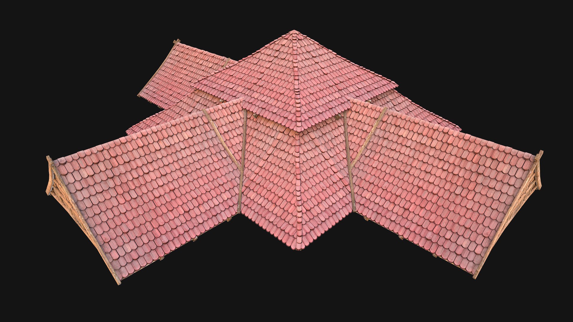 3D Model Medieval Roof Tile Modular - TurboSquid 2146201
