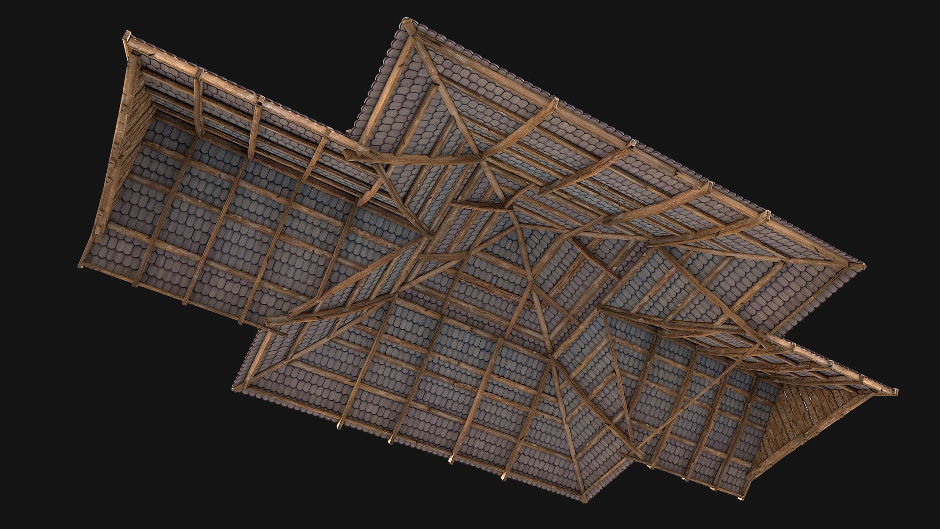 3D Model Medieval Roof Tile Modular - TurboSquid 2146201