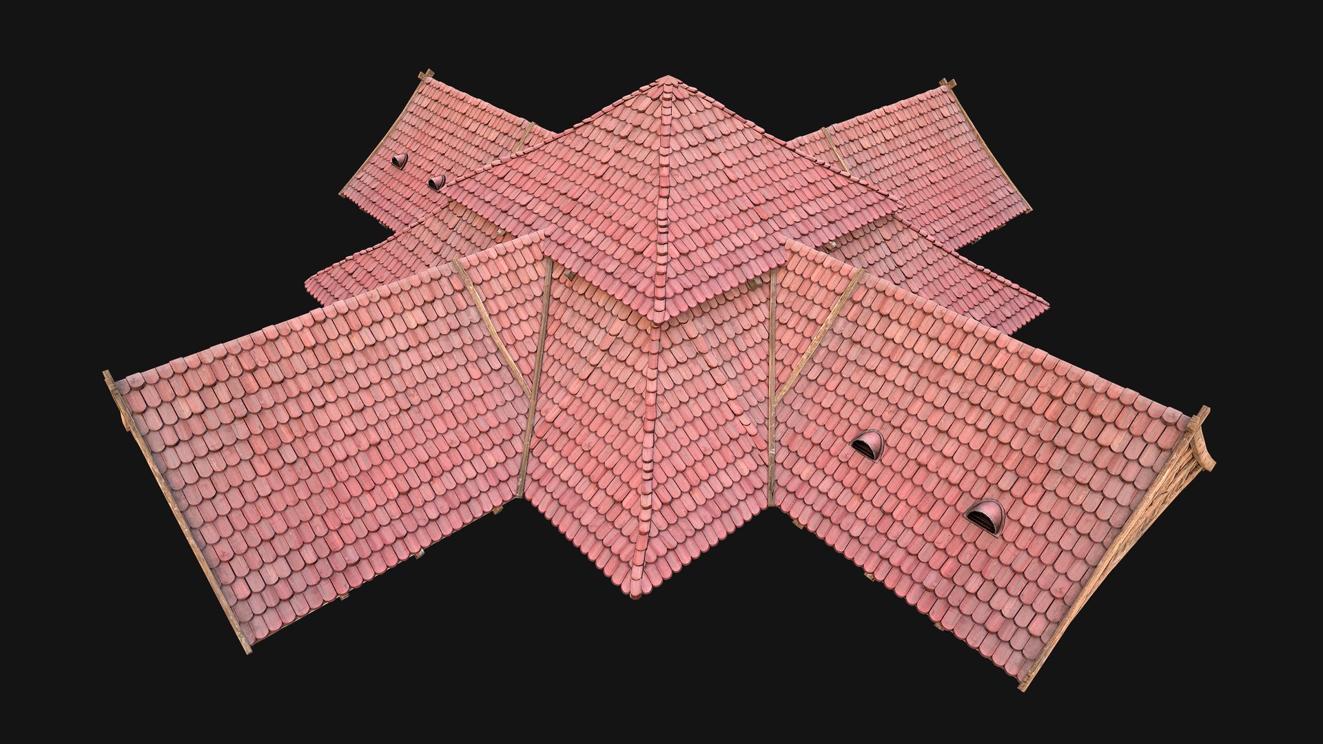 3D Model Medieval Roof Tile Modular - TurboSquid 2146201