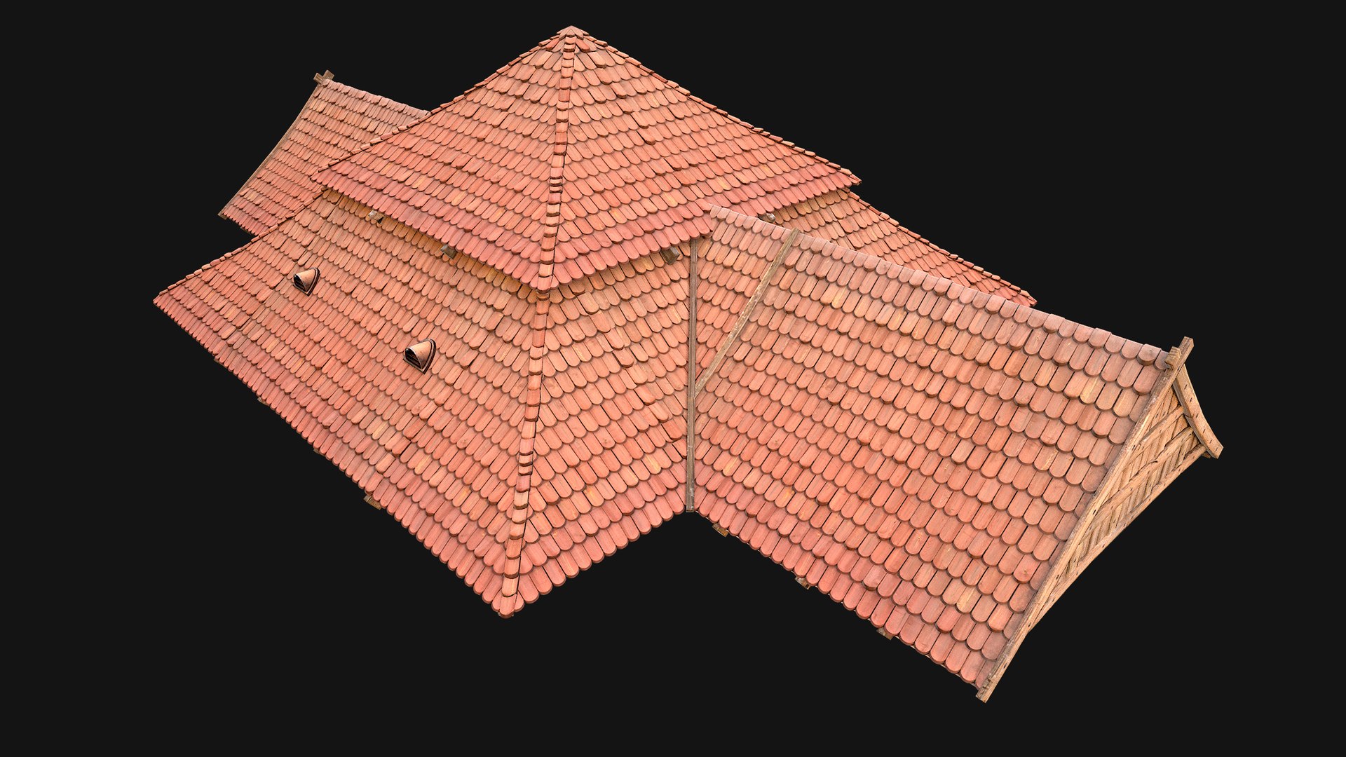 3D Model Medieval Roof Tile Modular - TurboSquid 2146201