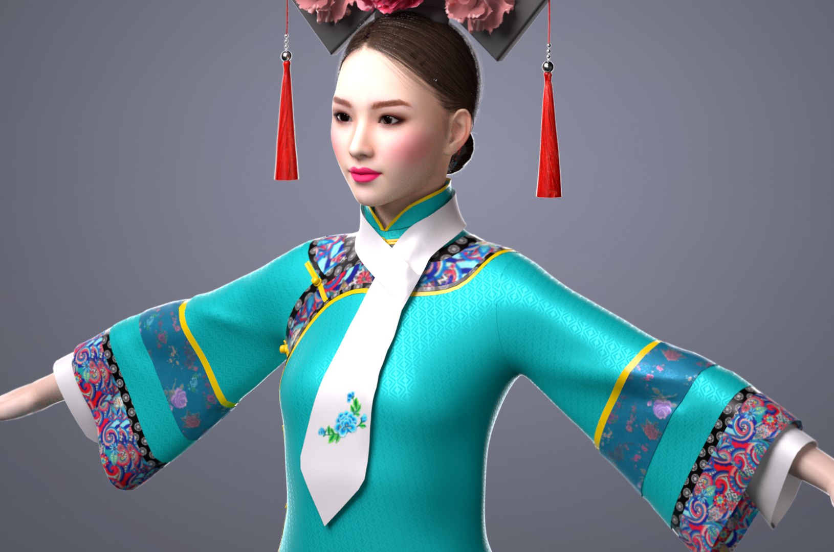3D Princess Qing Dynasty Chinese Girl - TurboSquid 1743434