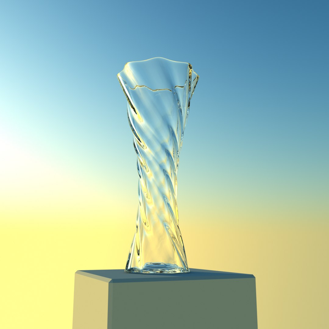 3d Model Elegant Twisted Vase