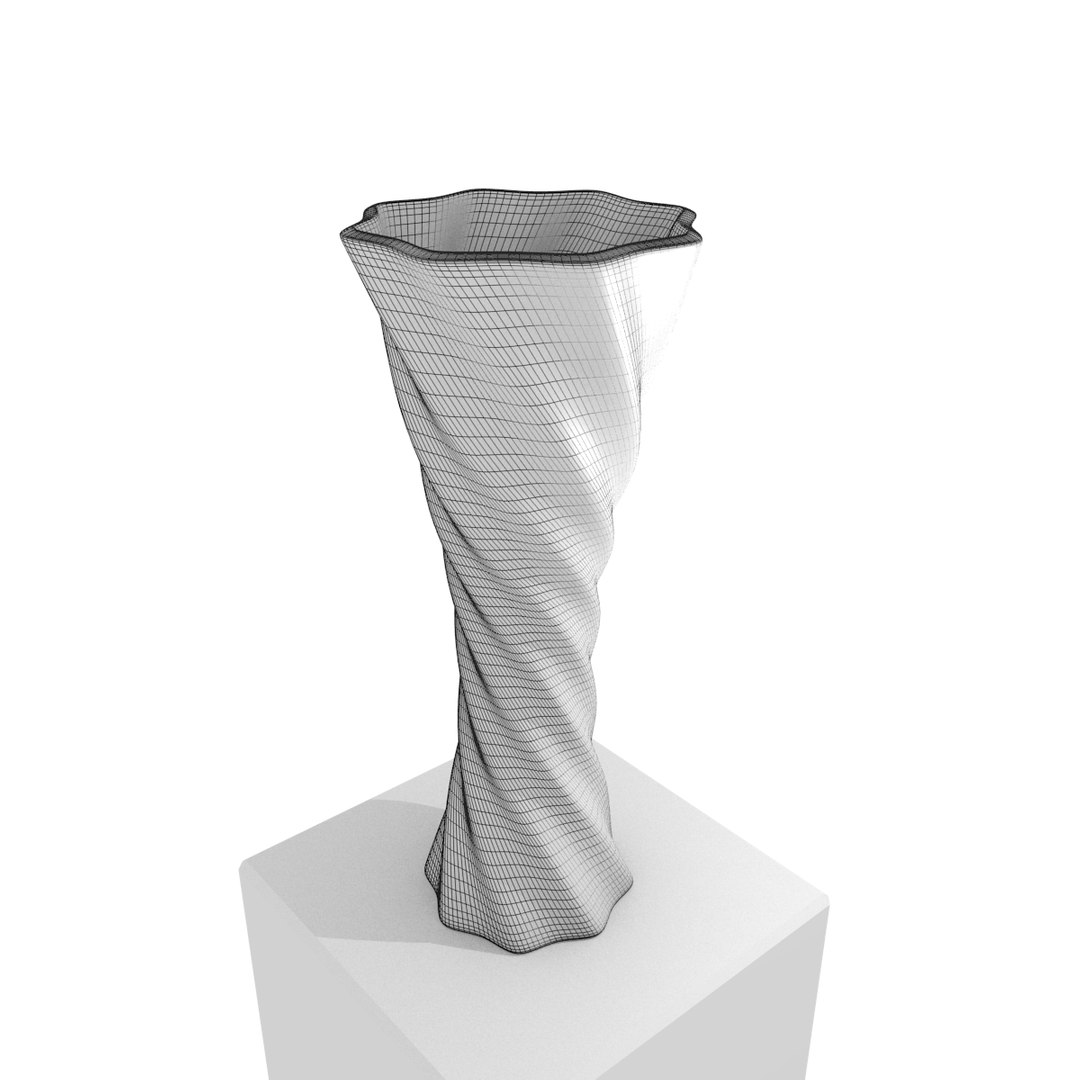 3d Model Elegant Twisted Vase