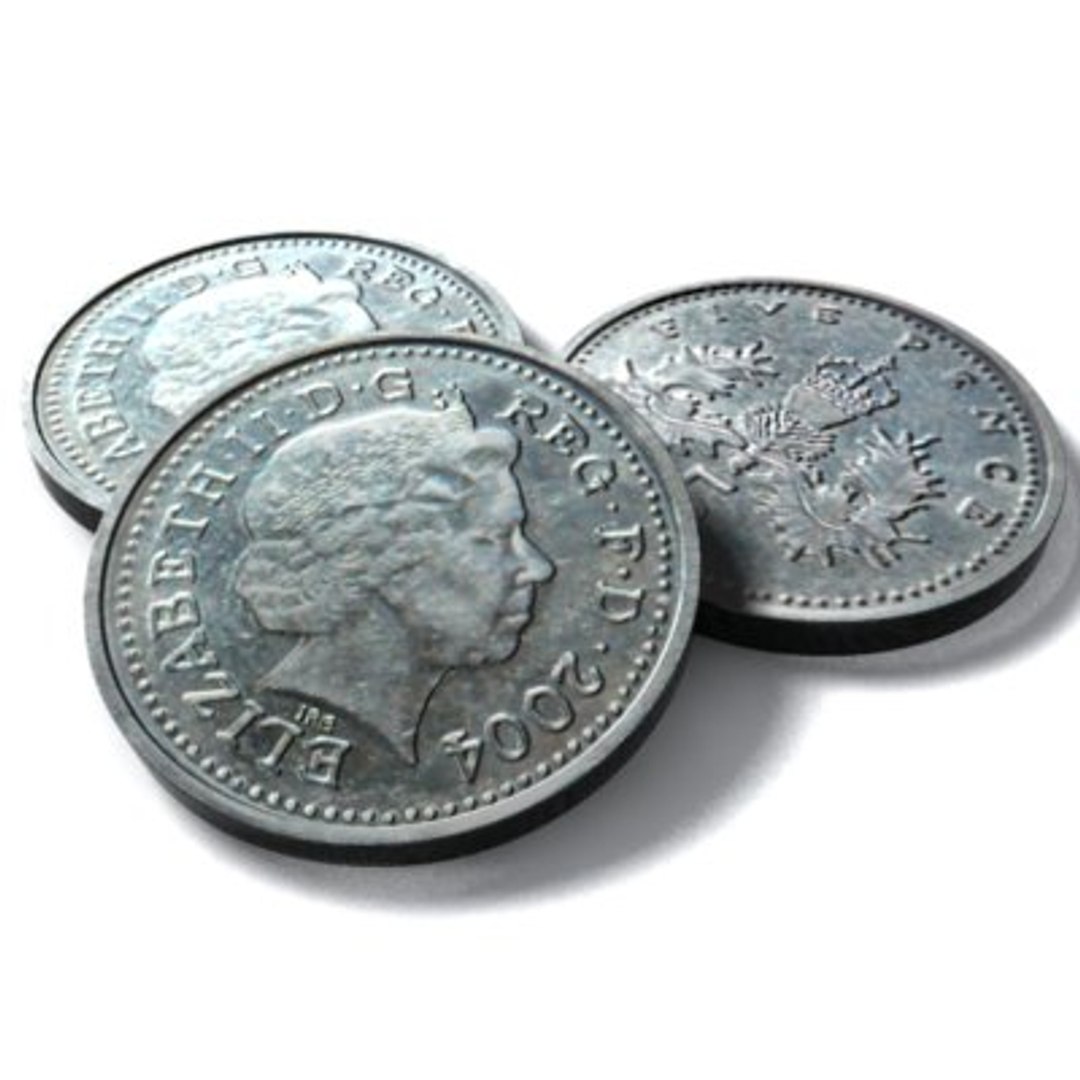 British 5 Pence 2004 3d Model