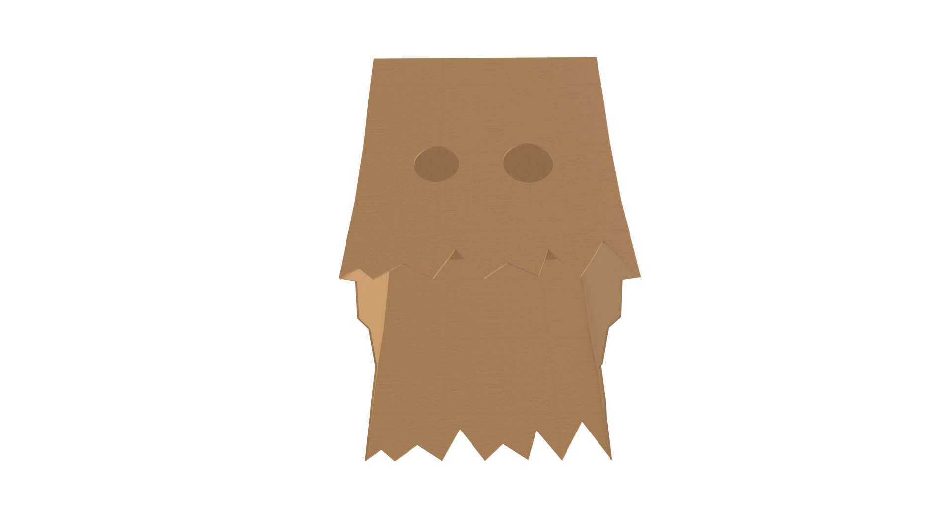Spooky Halloween Paper Bag Mask 3D Model - TurboSquid 2391000