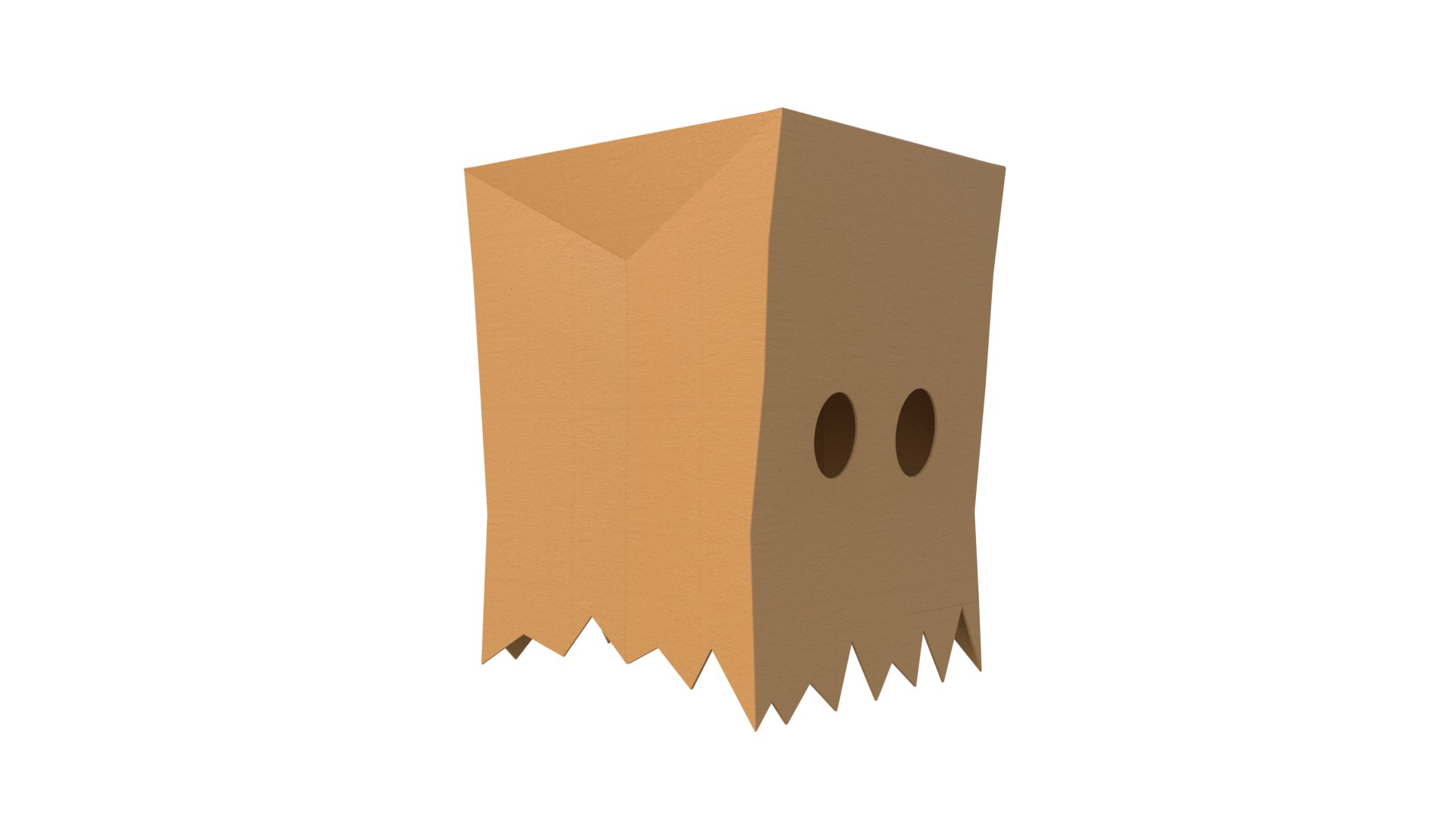 Spooky Halloween Paper Bag Mask 3D Model - TurboSquid 2391000