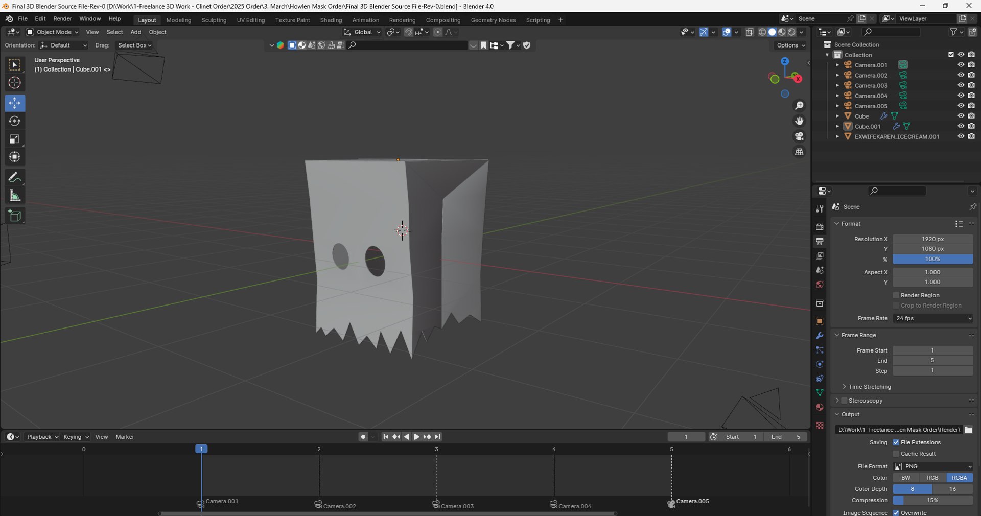 Spooky Halloween Paper Bag Mask 3D Model - TurboSquid 2391000