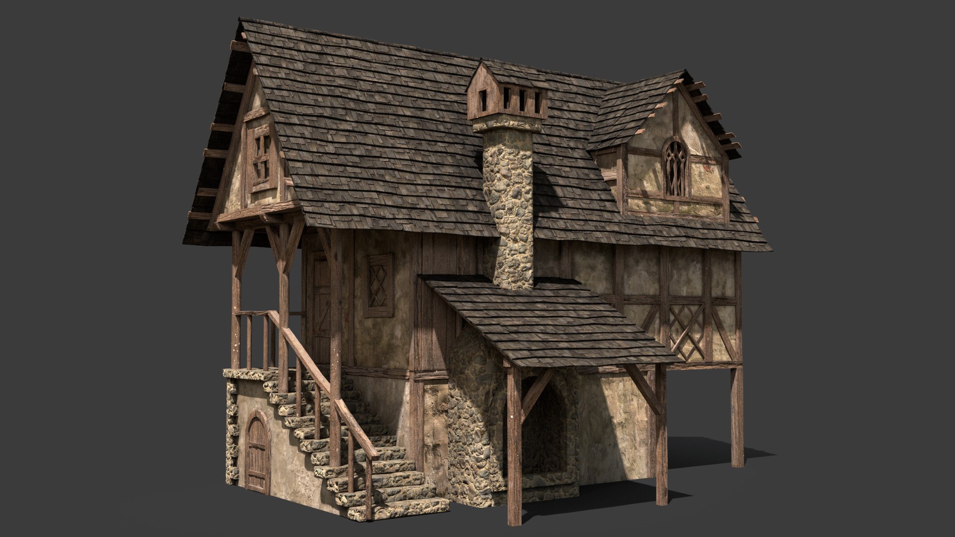 Medieval House 05 8K PBR Textures Model - TurboSquid 2278556