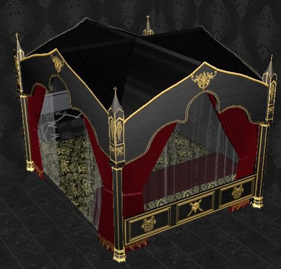 Gothic Canopy Bed 3d Obj