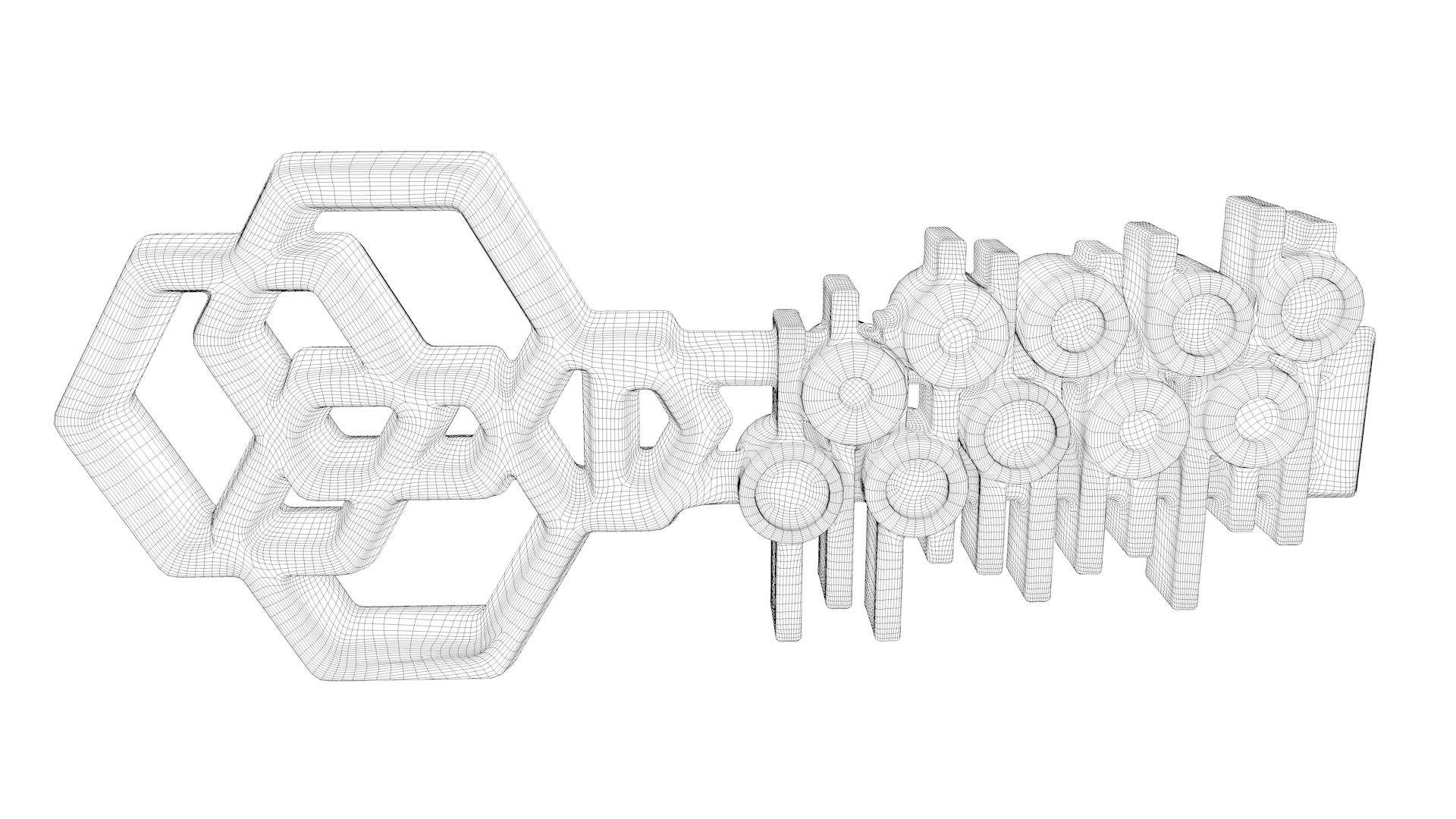 3d Glowing Metal Key Model