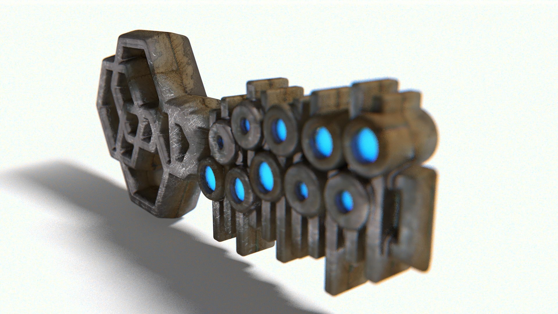3d Glowing Metal Key Model