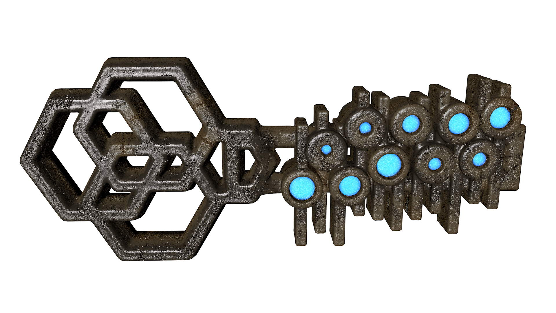 3d Glowing Metal Key Model