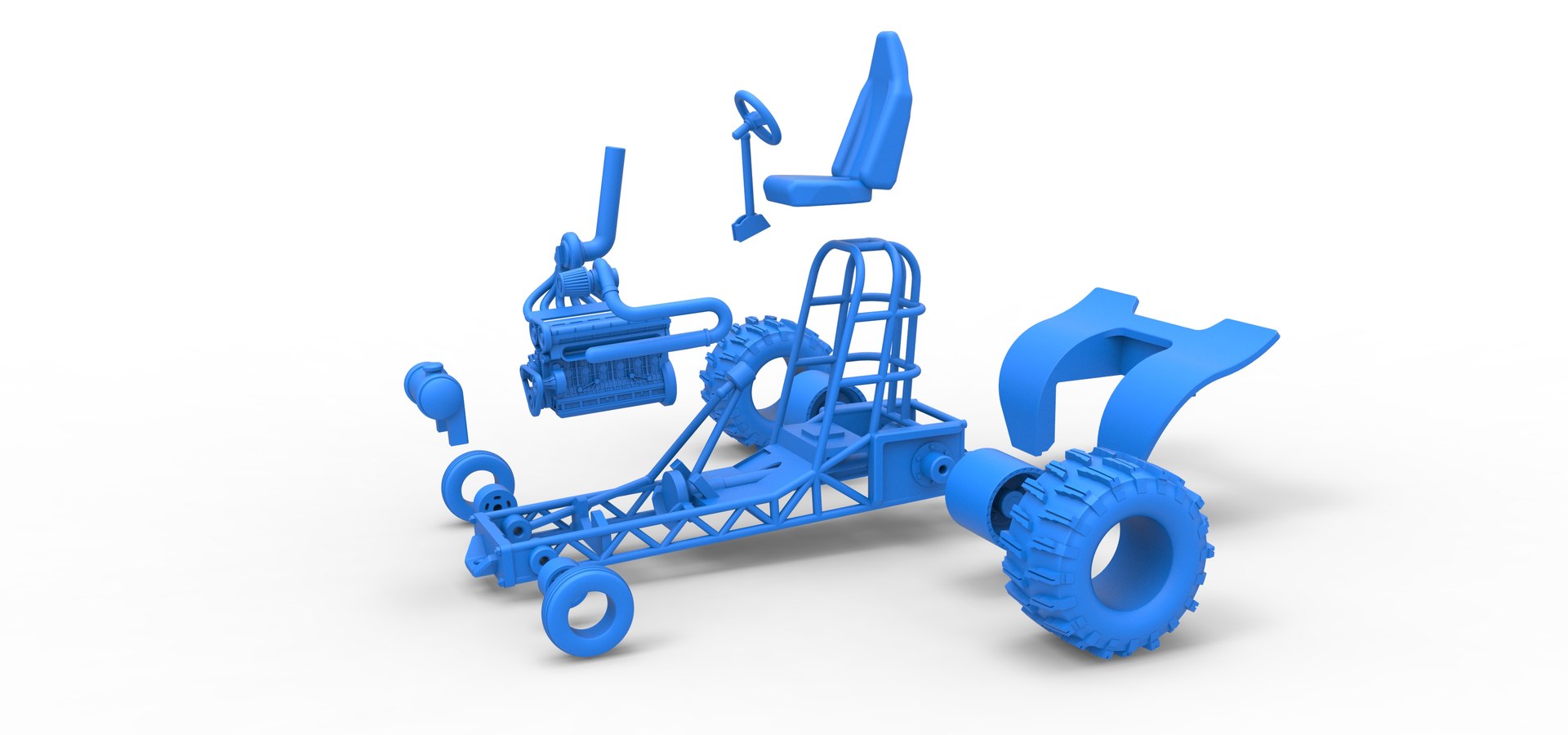 Diecast Mini Rod pulling tractor 8 Scale 1 to 25 3D - TurboSquid 2029678
