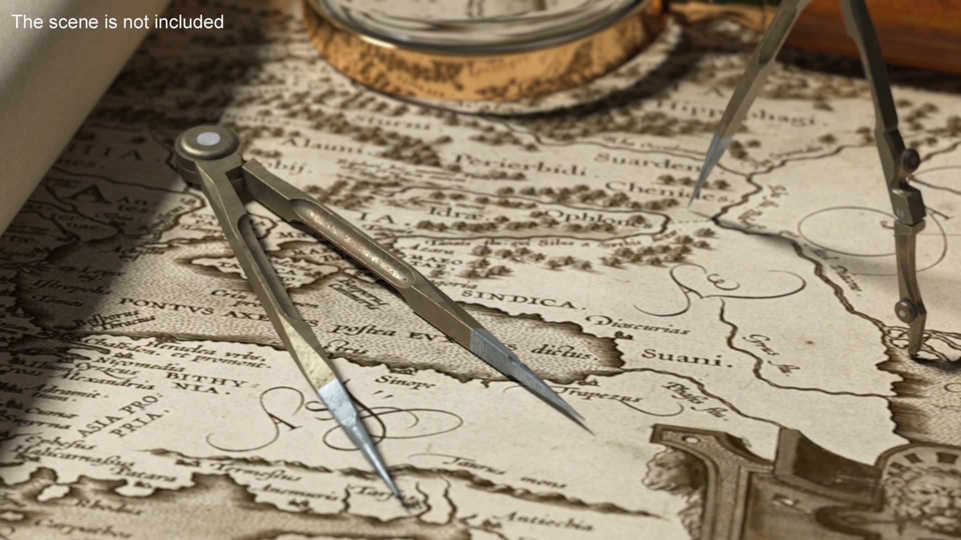 3D Antique Marking Compass - TurboSquid 2284549