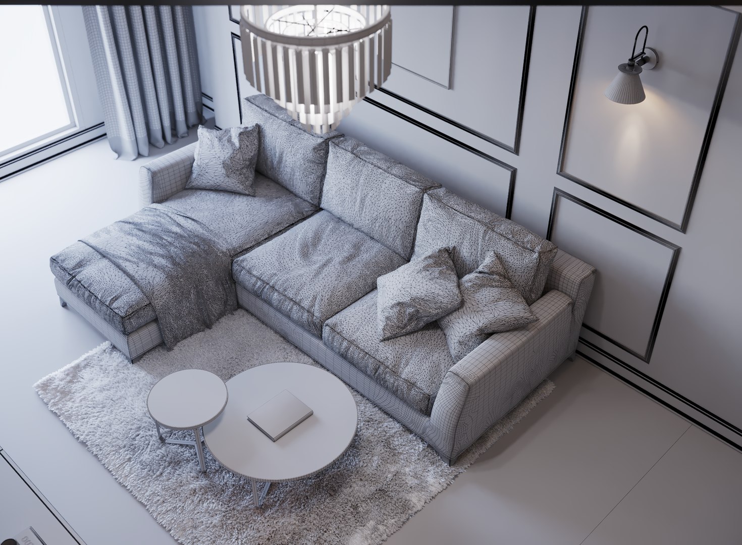 Living room kitchen scene 3D model - TurboSquid 1620186
