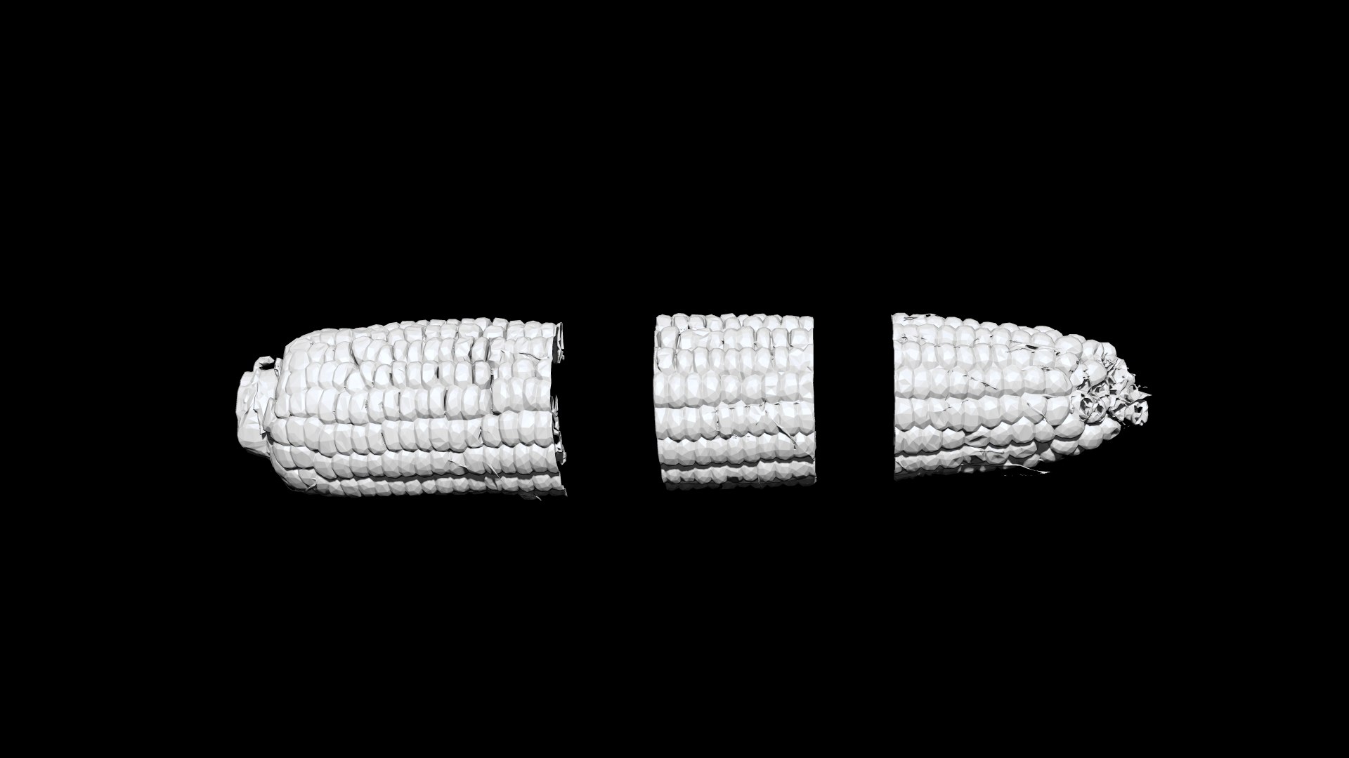 Corn 3D CT scan model cut3 half decimate 5 percent 3D model ...