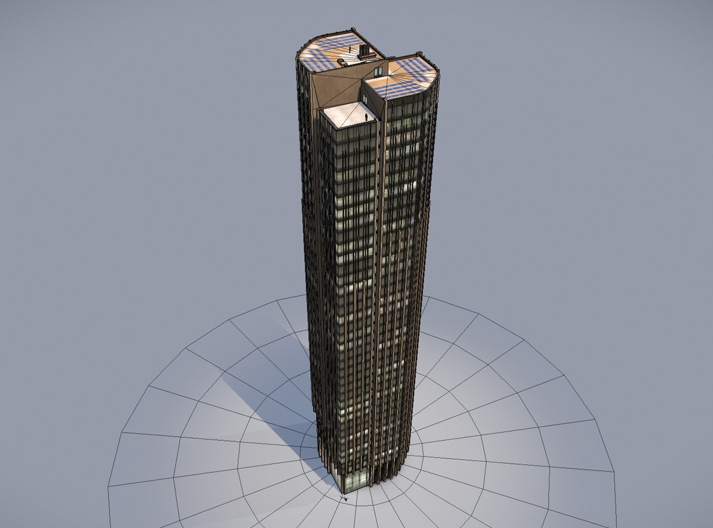 Low-poly Kings Reach Tower 3d Max