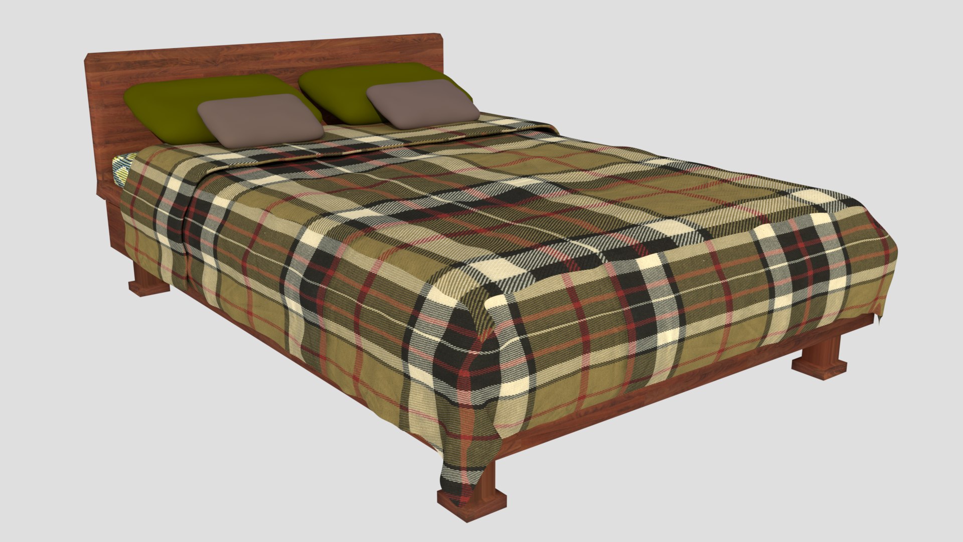 3D simple bed - TurboSquid 1258635