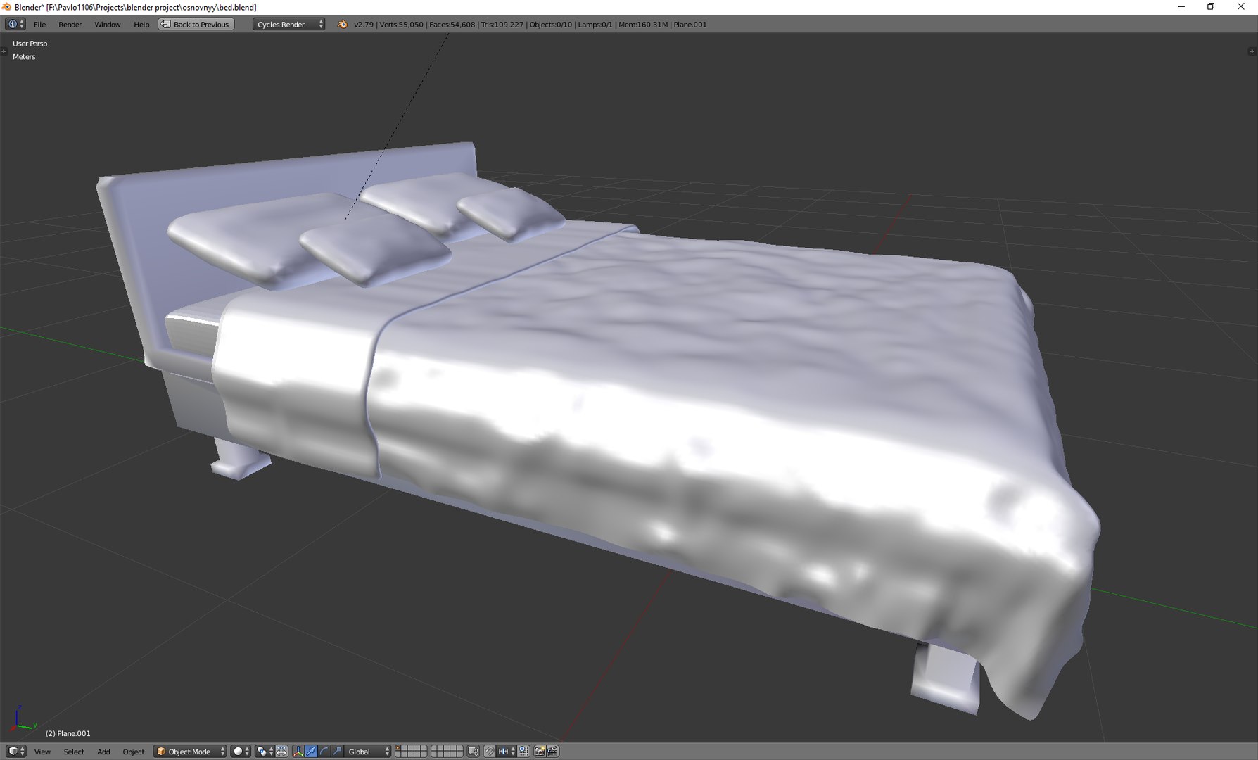 3D simple bed - TurboSquid 1258635