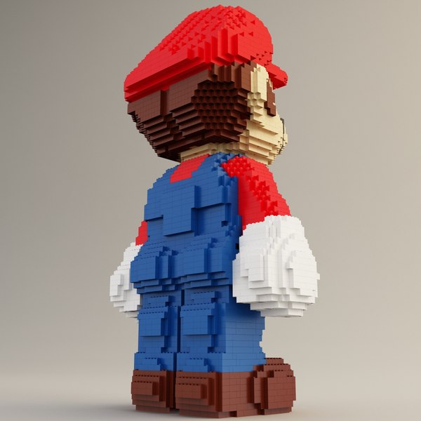 c4d lego mario modelled