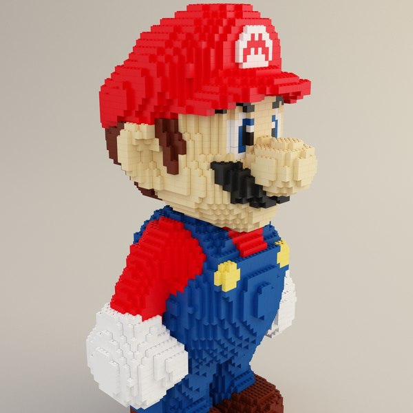 c4d lego mario modelled