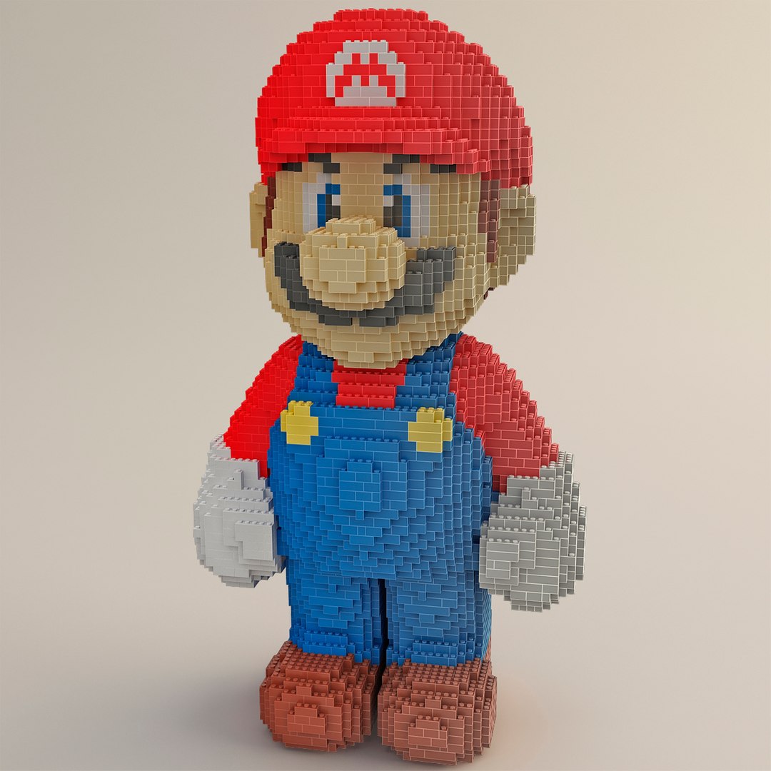 C4d Lego Mario Modelled