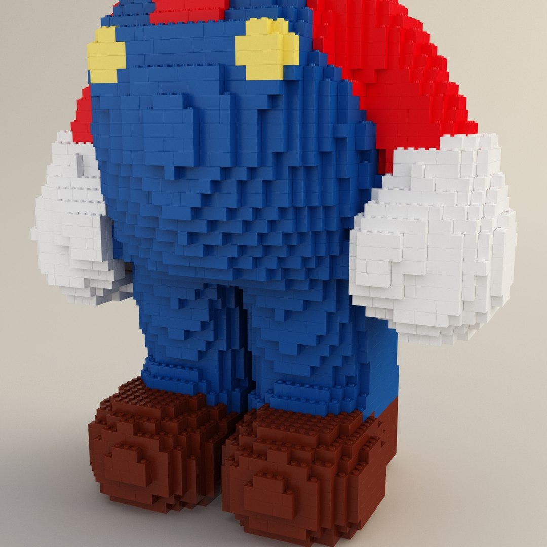 c4d lego mario modelled