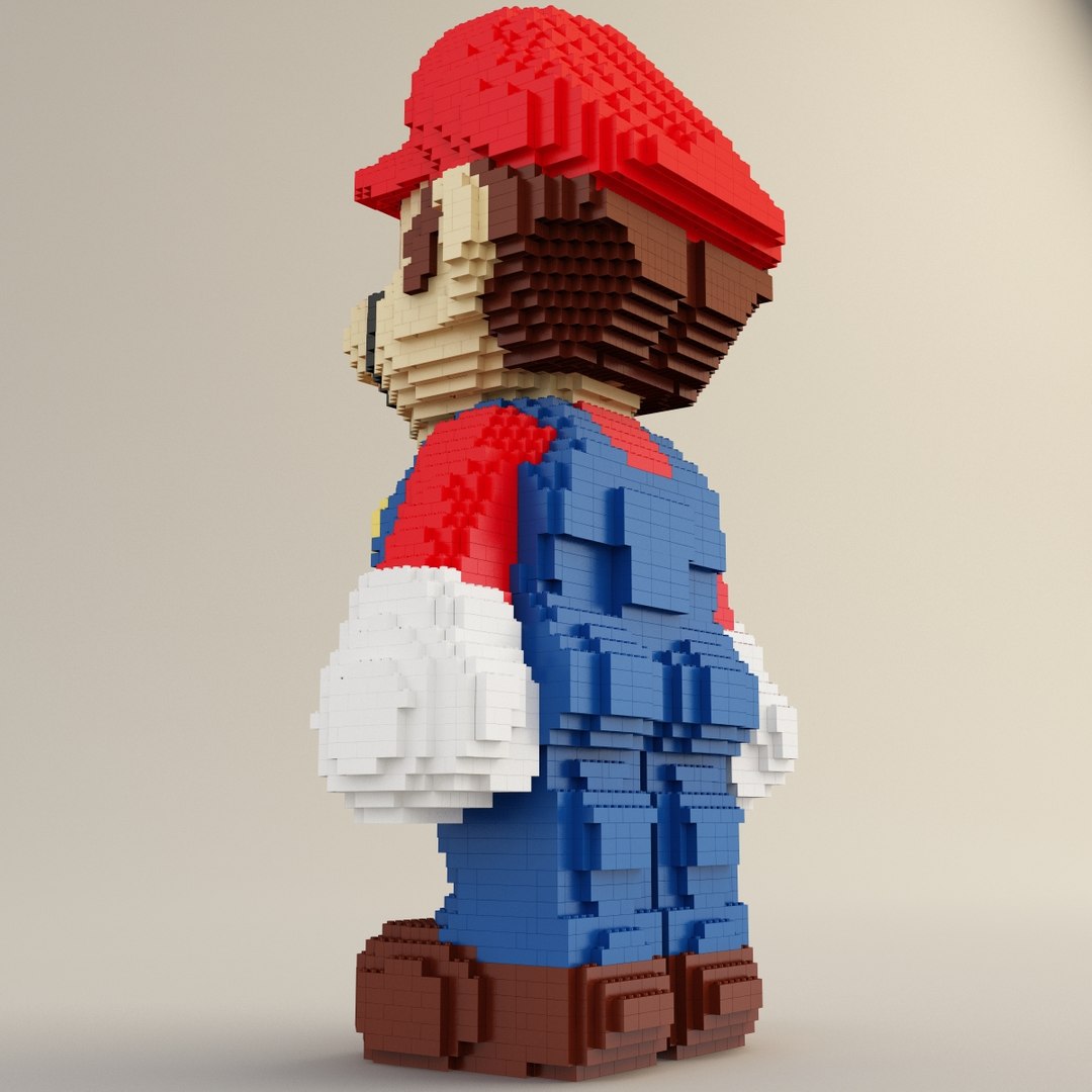 c4d lego mario modelled