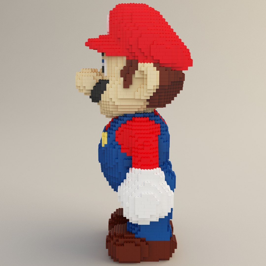 c4d lego mario modelled