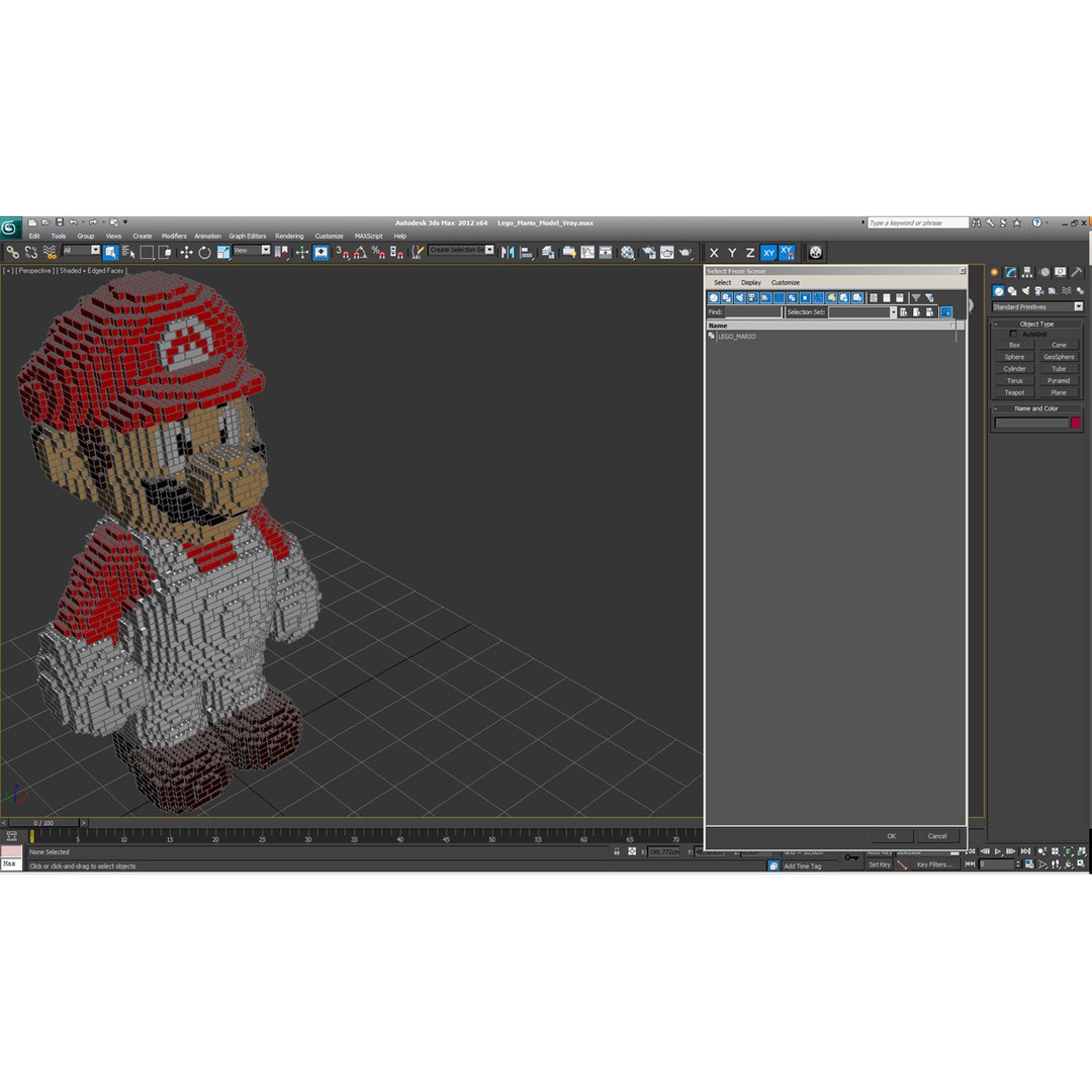 c4d lego mario modelled