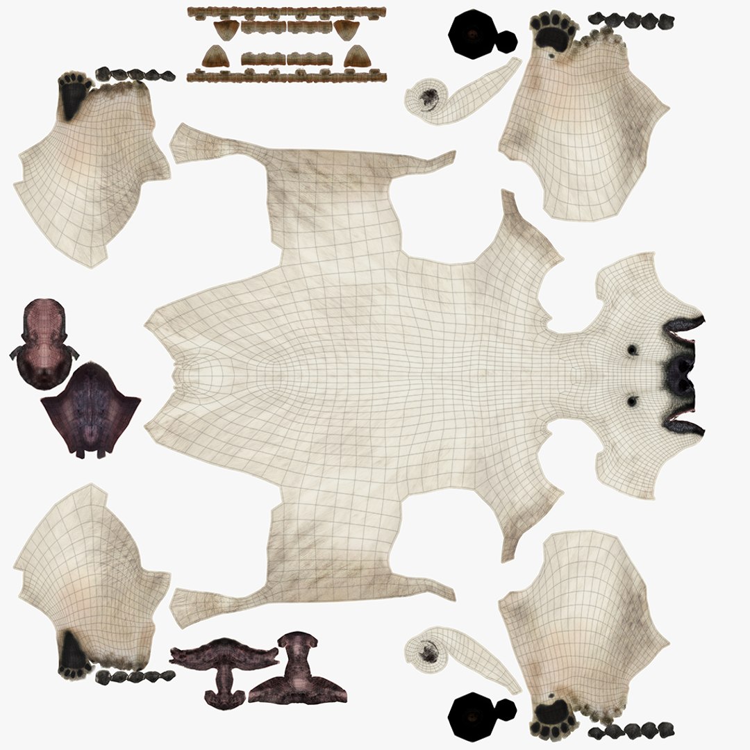3d polar bear 2 fur model