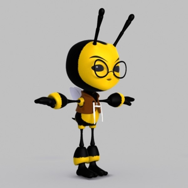 3d cartoon bee character model