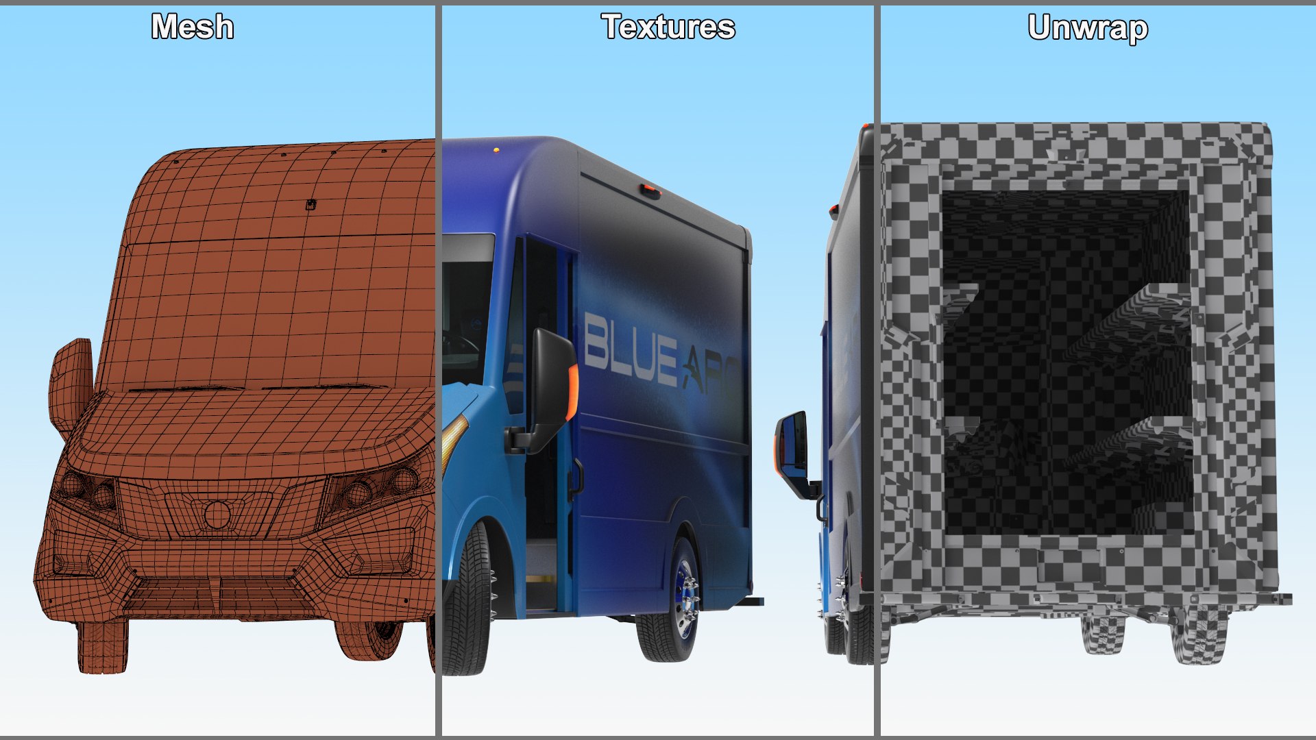 Blue Arc Electric Delivery Van Rigged 3D - TurboSquid 2062677