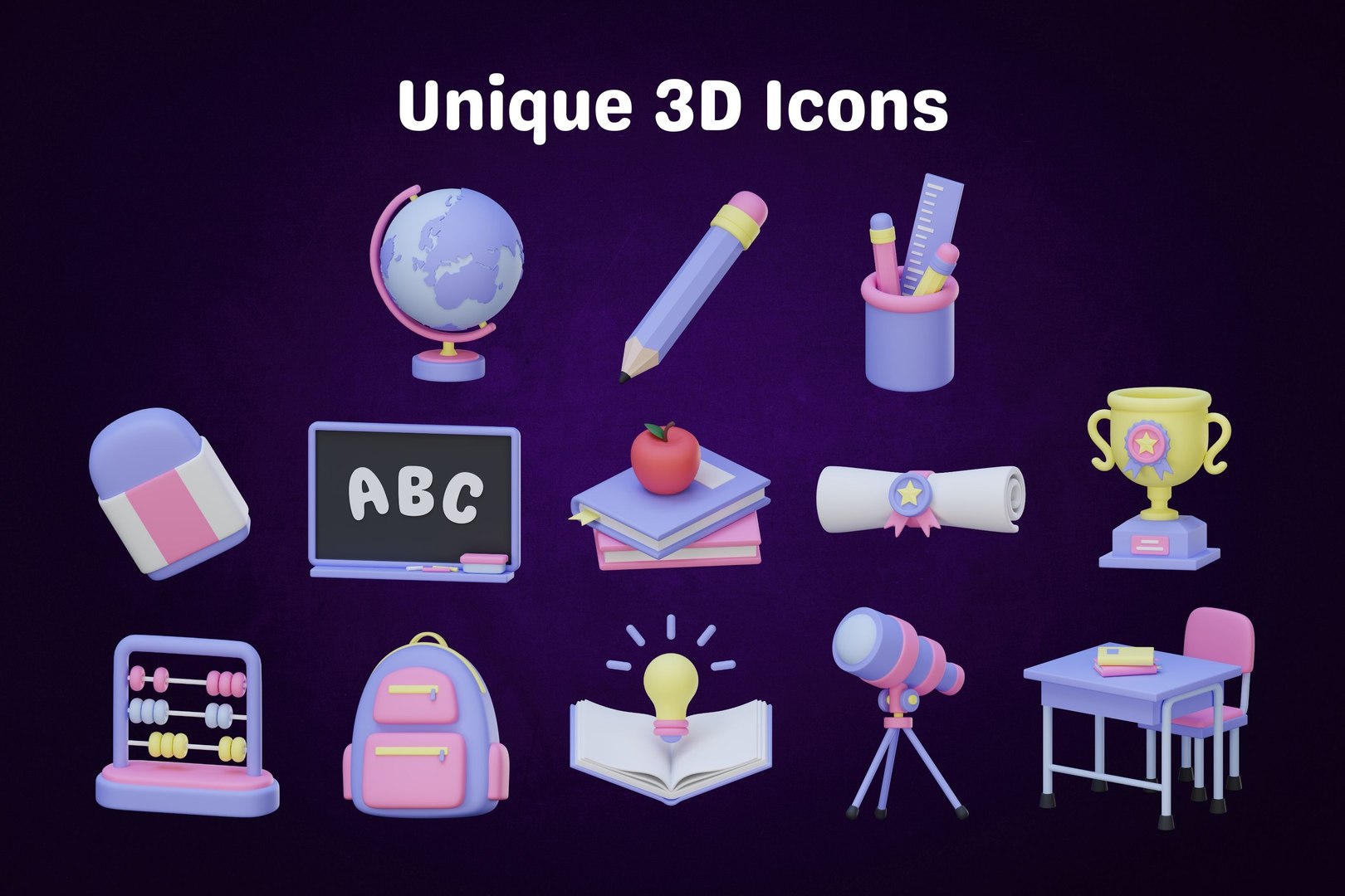 3D Education 3D Icon Pack Model - TurboSquid 2219866