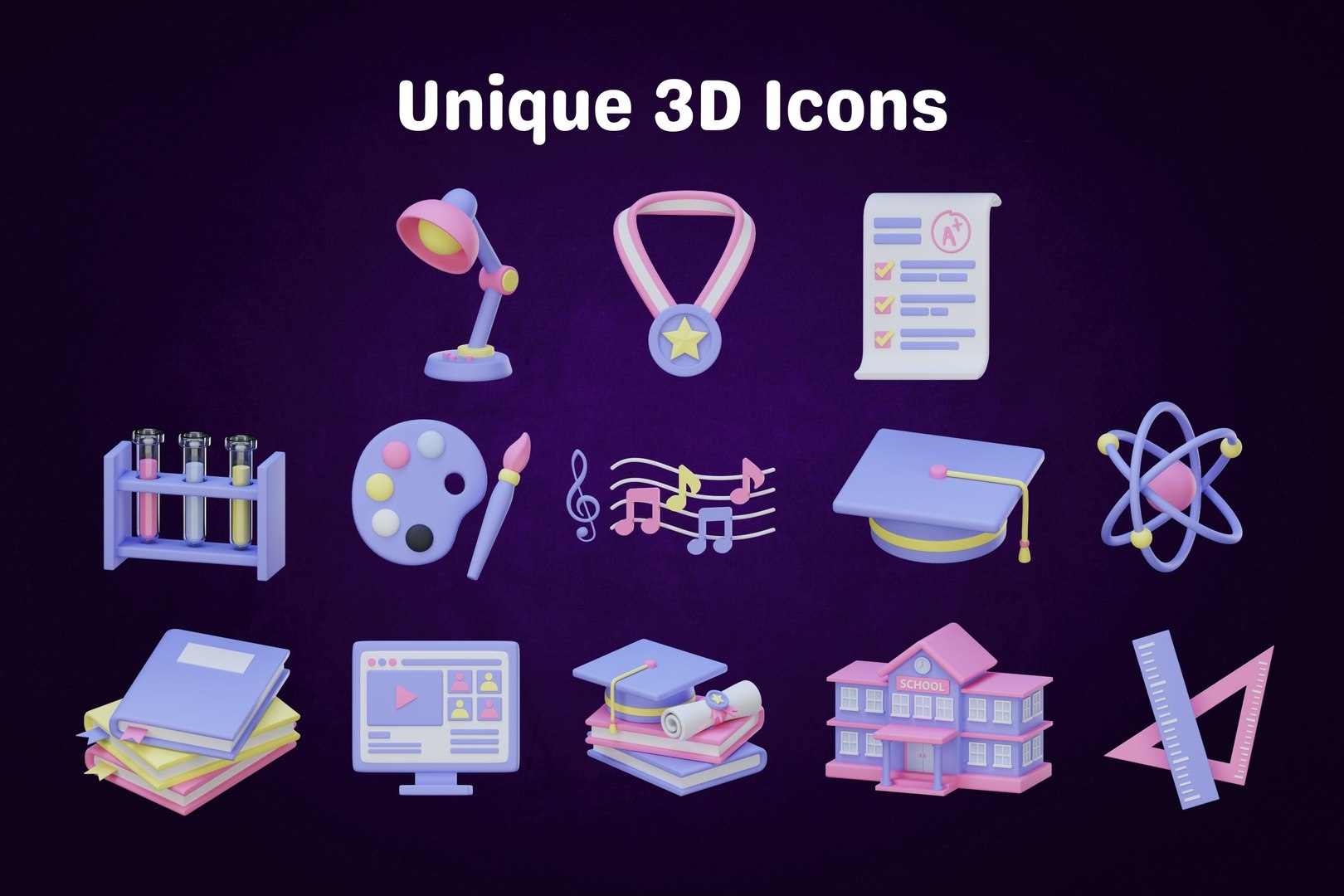 3D Education 3D Icon Pack Model - TurboSquid 2219866