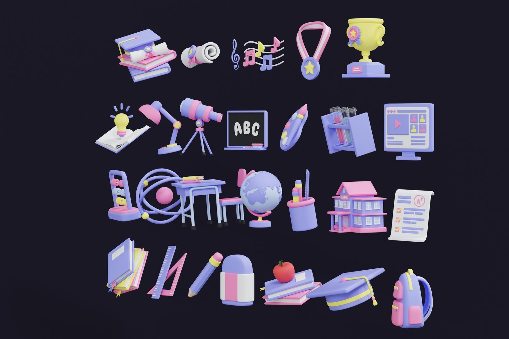 3D Education 3D Icon Pack Model - TurboSquid 2219866