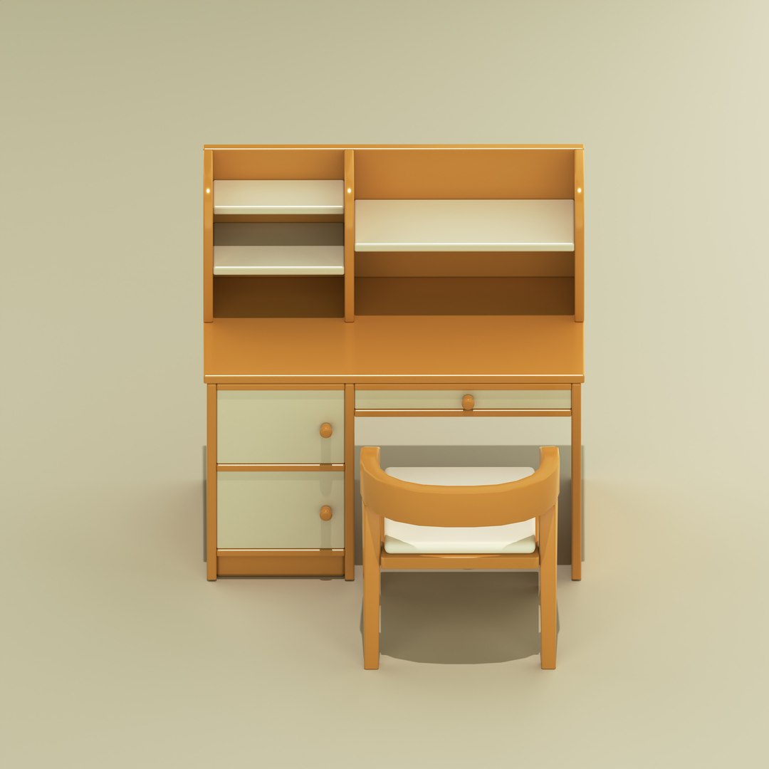 3D Study Desk - TurboSquid 2162437