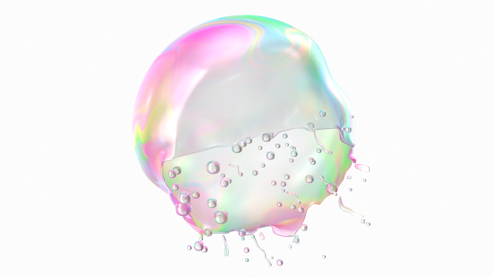 3D Soap Bubble Burst Stages Collection 2 - TurboSquid 1958479