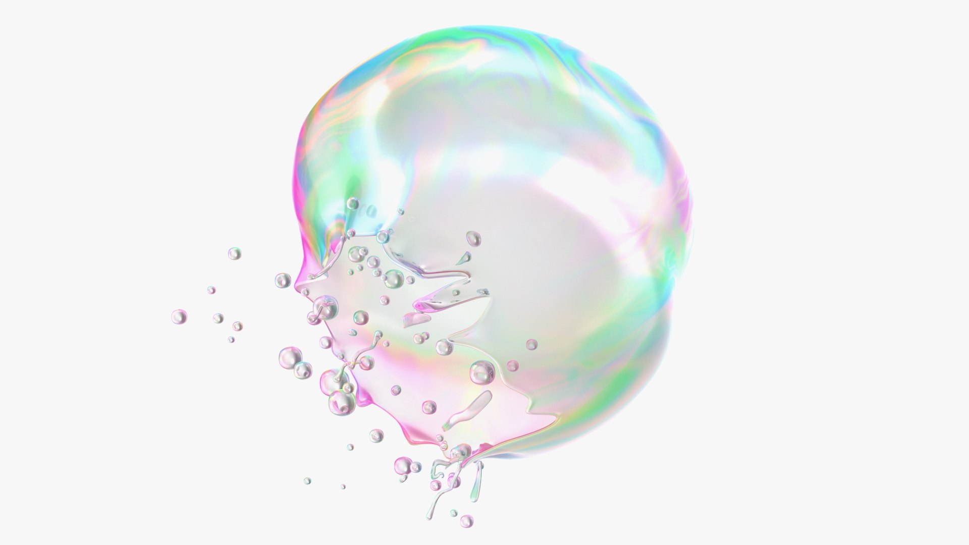 3D Soap Bubble Burst Stages Collection 2 - TurboSquid 1958479