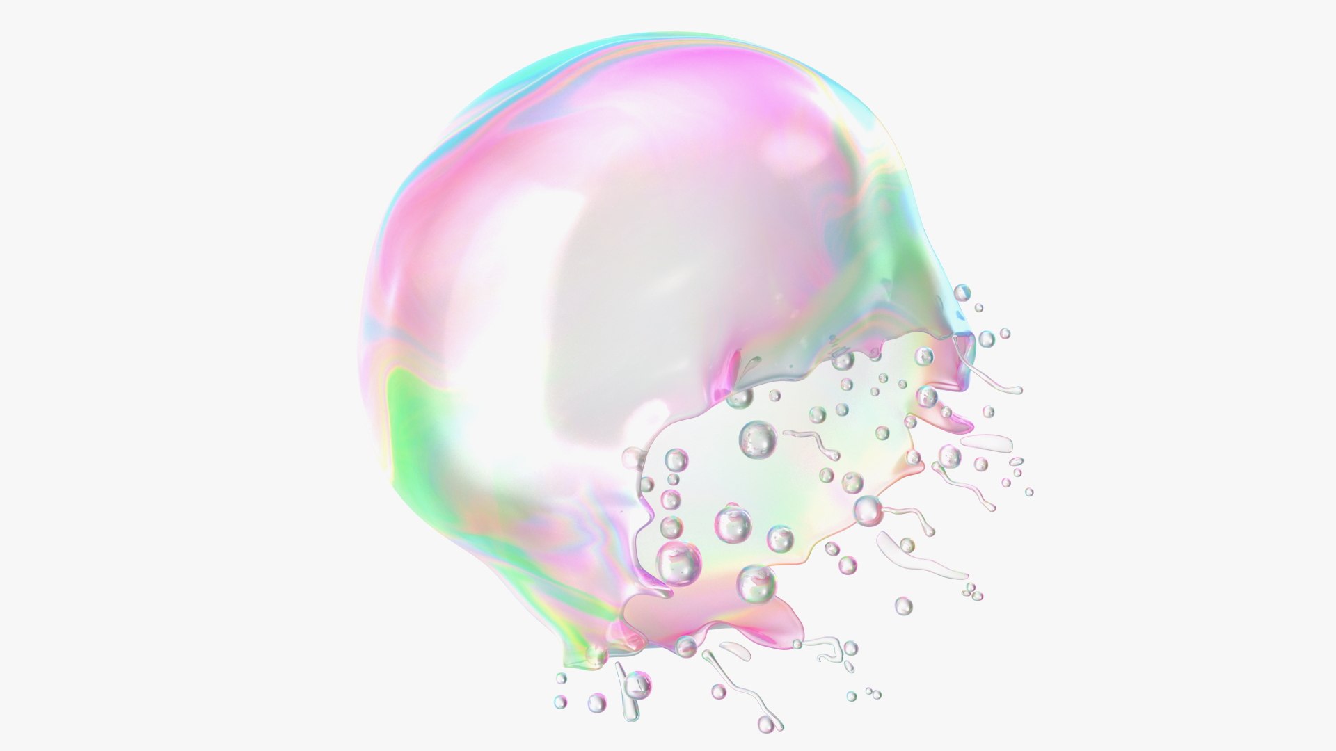 3D Soap Bubble Burst Stages Collection 2 - TurboSquid 1958479