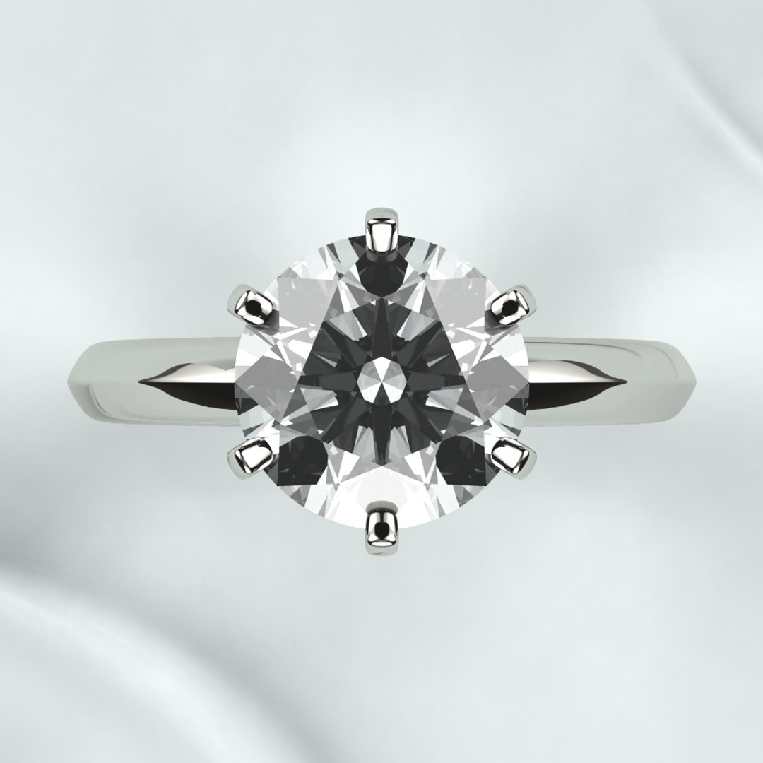 3D Single 9mm Diamond High Jewelry Gold Ring Model - TurboSquid 1892076