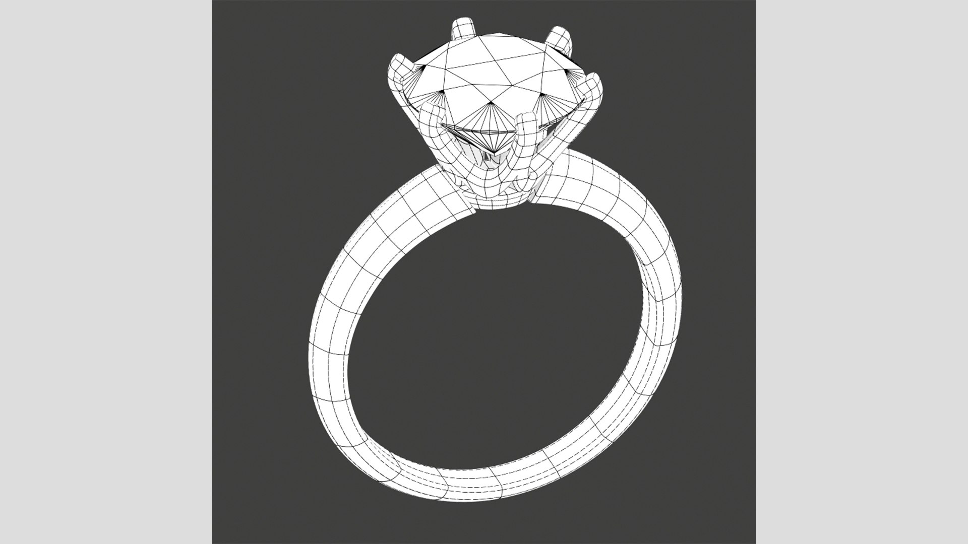 3D Single 9mm Diamond High Jewelry Gold Ring Model - TurboSquid 1892076
