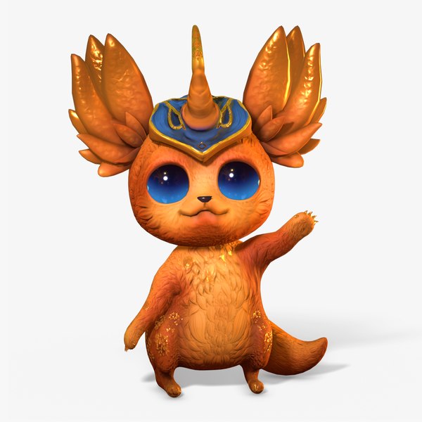 modelo 3d Stylized Magic Chibi Fox Pet - TurboSquid 2097308