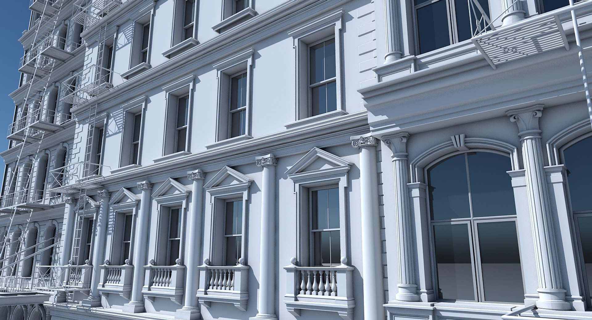 3D Model Tenement Building Facades - TurboSquid 1303321